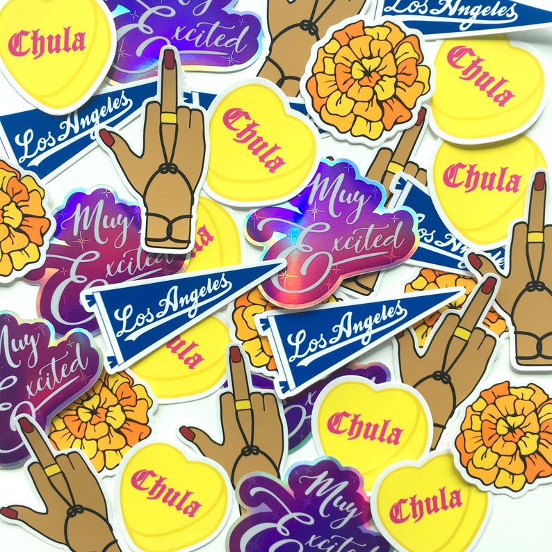 Vinyl Sticker 5 PACK, Chula, Los Angeles, Marigold, Muy Excited, Chola ...