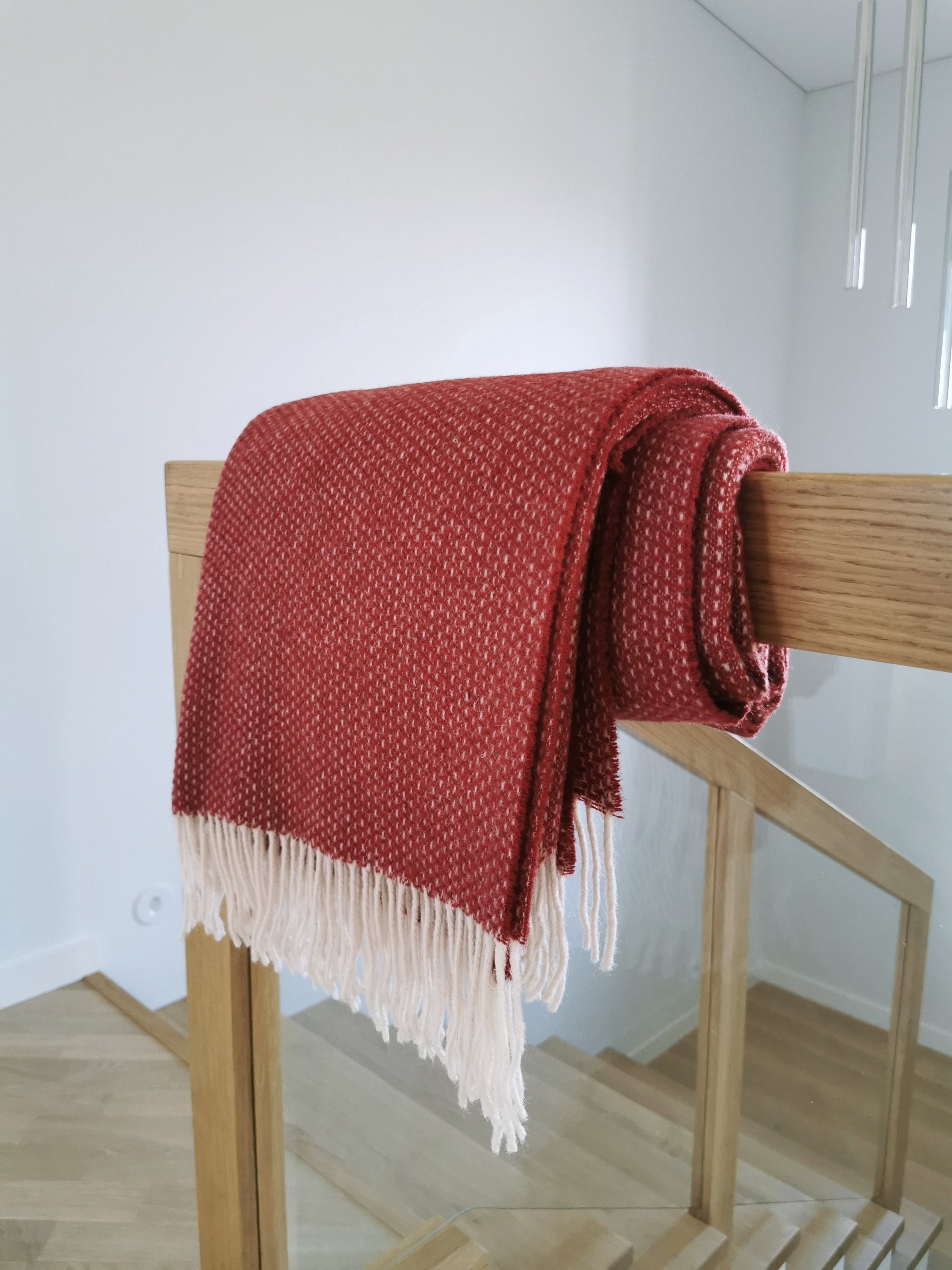 Red Terracotta Merino Wool Knit Texture Pattern Woven Large - Etsy