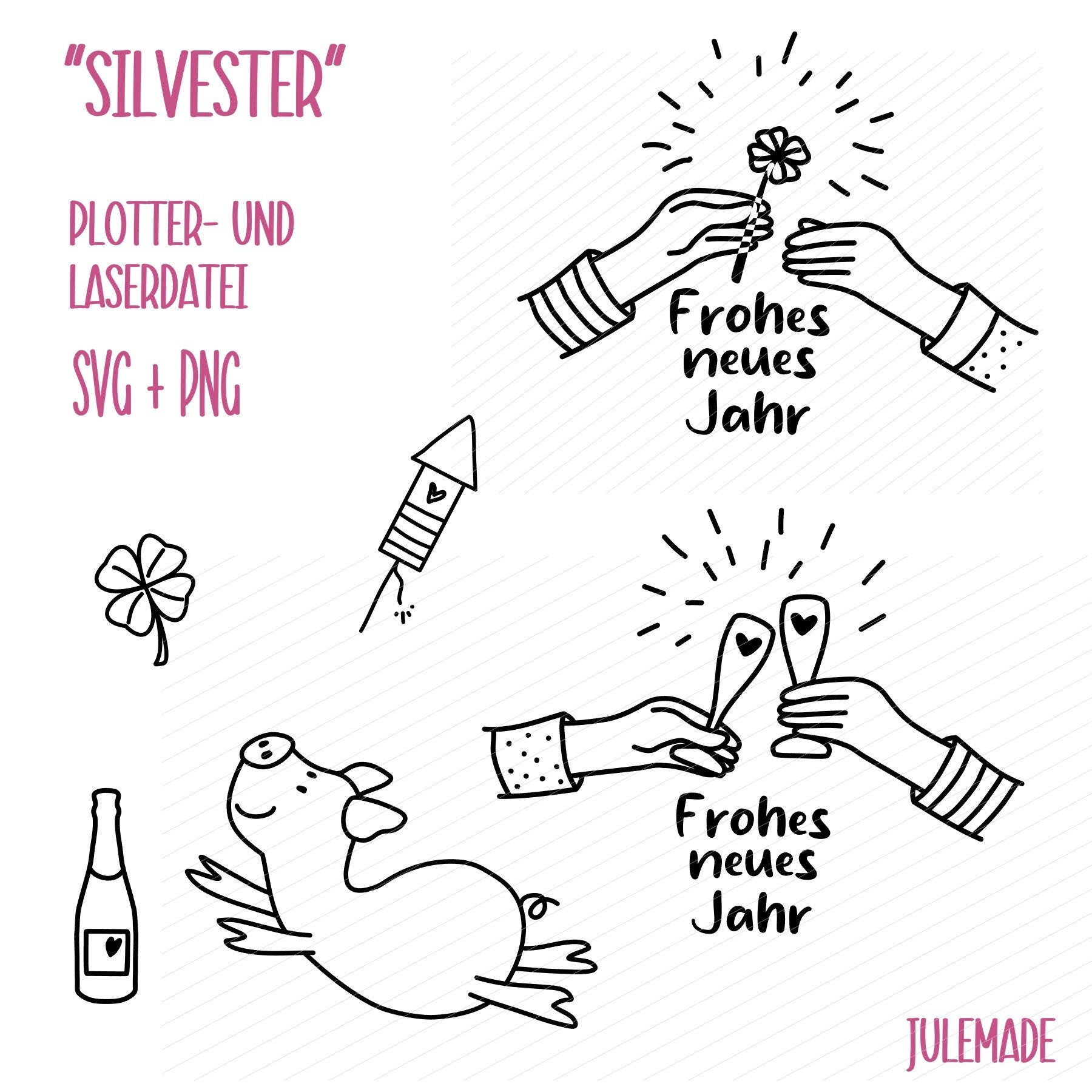 Silvester Laserdatei, Plotterdatei, SVG, Brettchen - Etsy