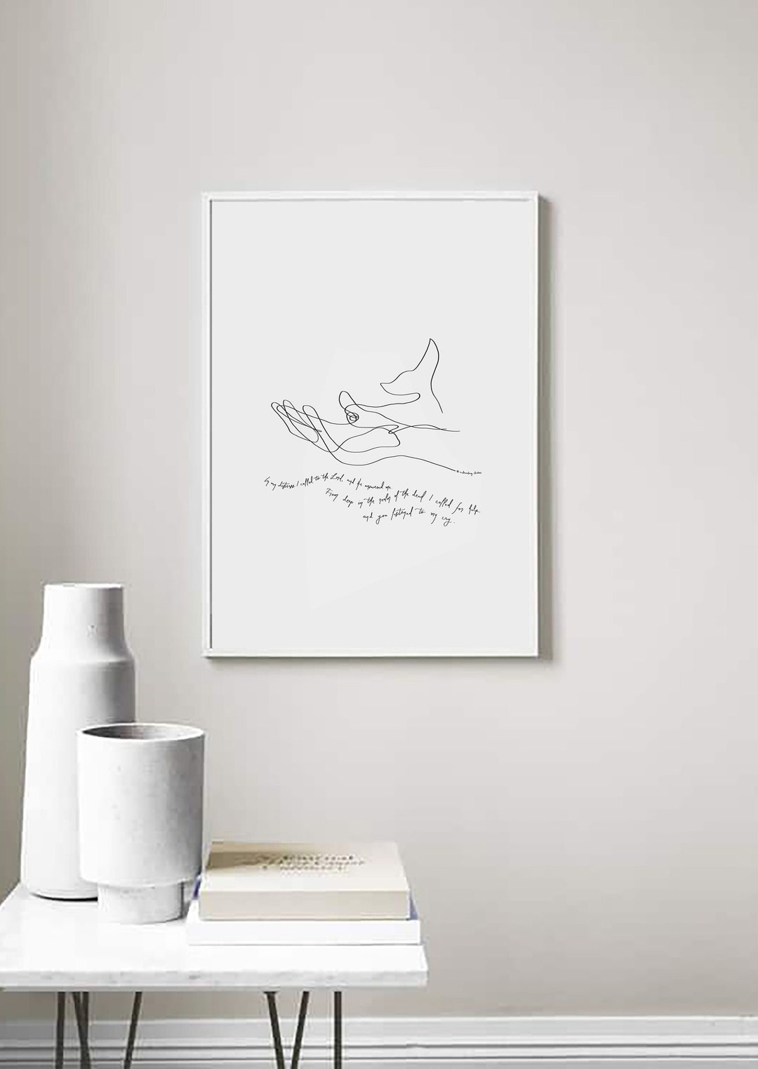 Jonah 2:2 Printable Faith Line Art - Etsy