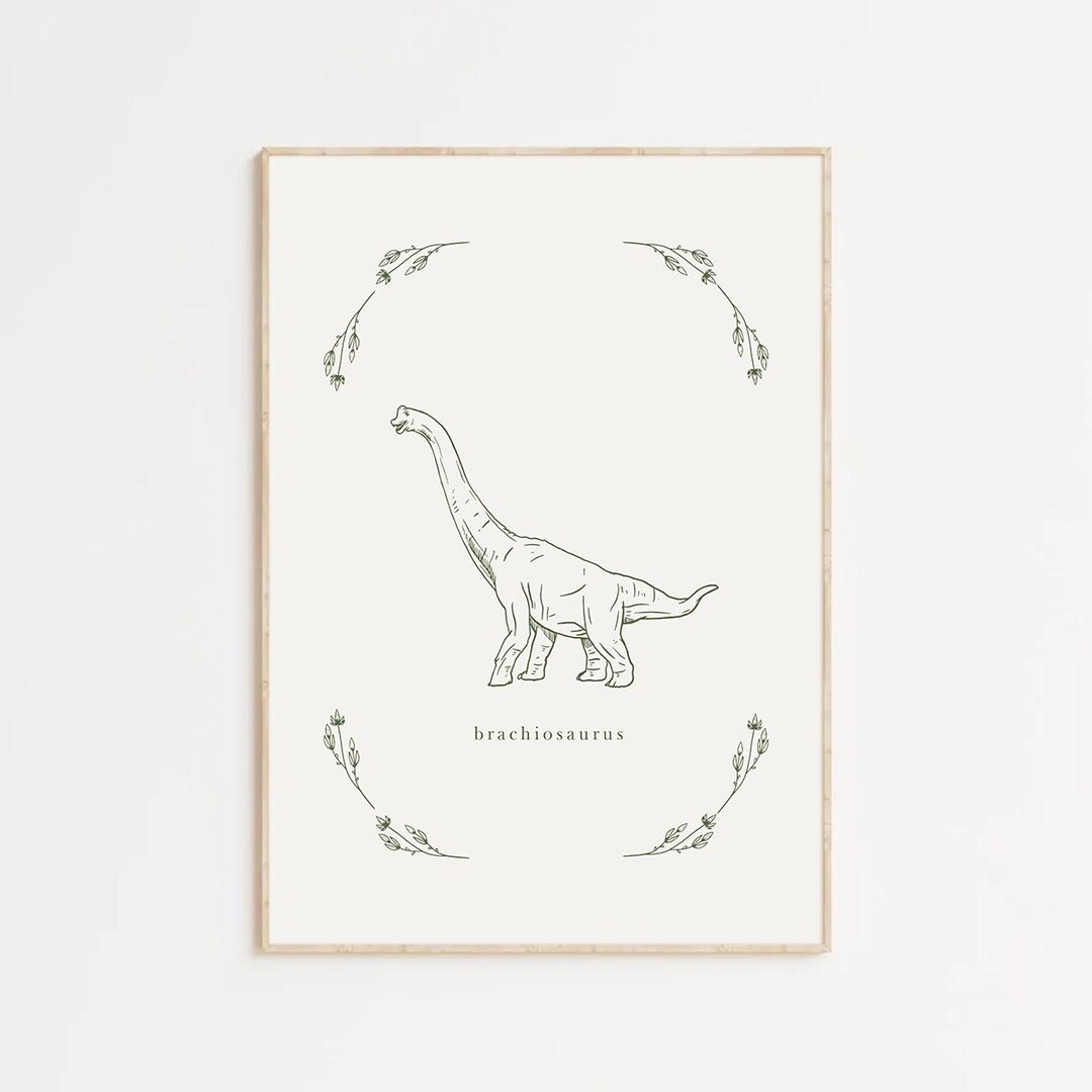 Brachiosaurus Print | Instant Digital Printable Wall Art Decor Simple ...