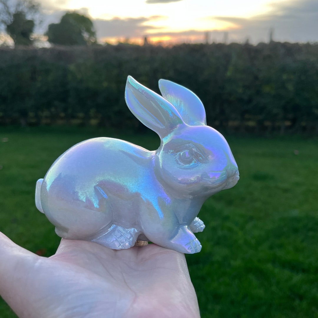 Large Aura White Jade Rabbit. - Etsy