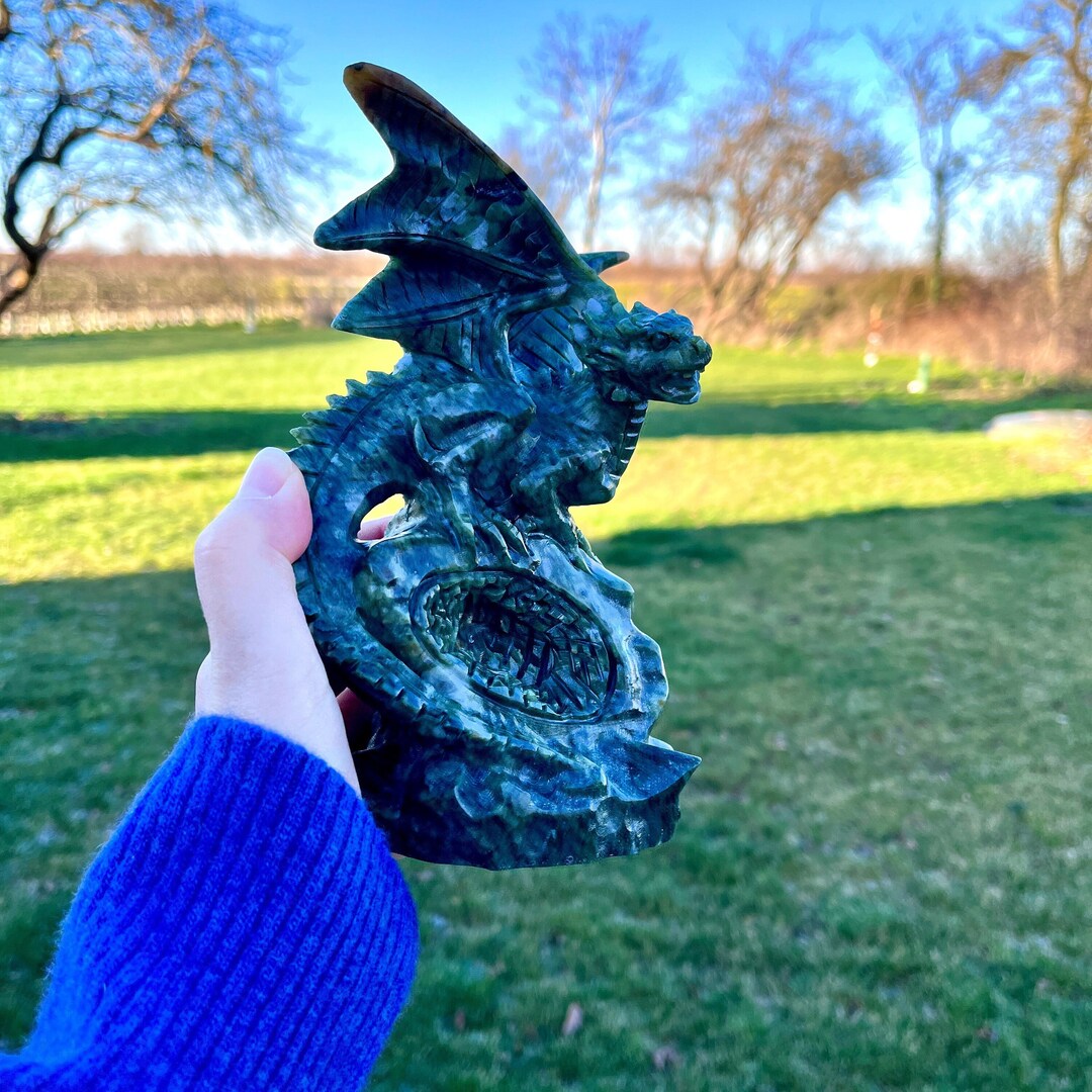 Jade Dragon Statue. - Etsy