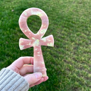 Large Peach Blossom Jasper Ankh. - Etsy