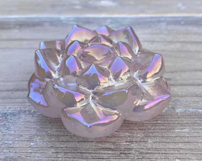 Aura Rose Quartz Lotus Flower. - Etsy