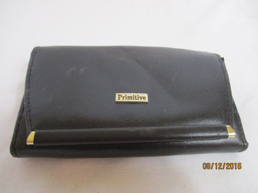 A Beautiful Vintage Leather 'primitive' Purse/wallet/card-holder, Made ...