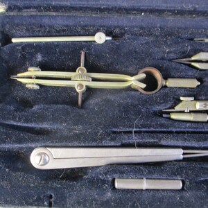 A Wonderful Vintage Technical Drawing Set in a Felt-lined Box, Made in ...