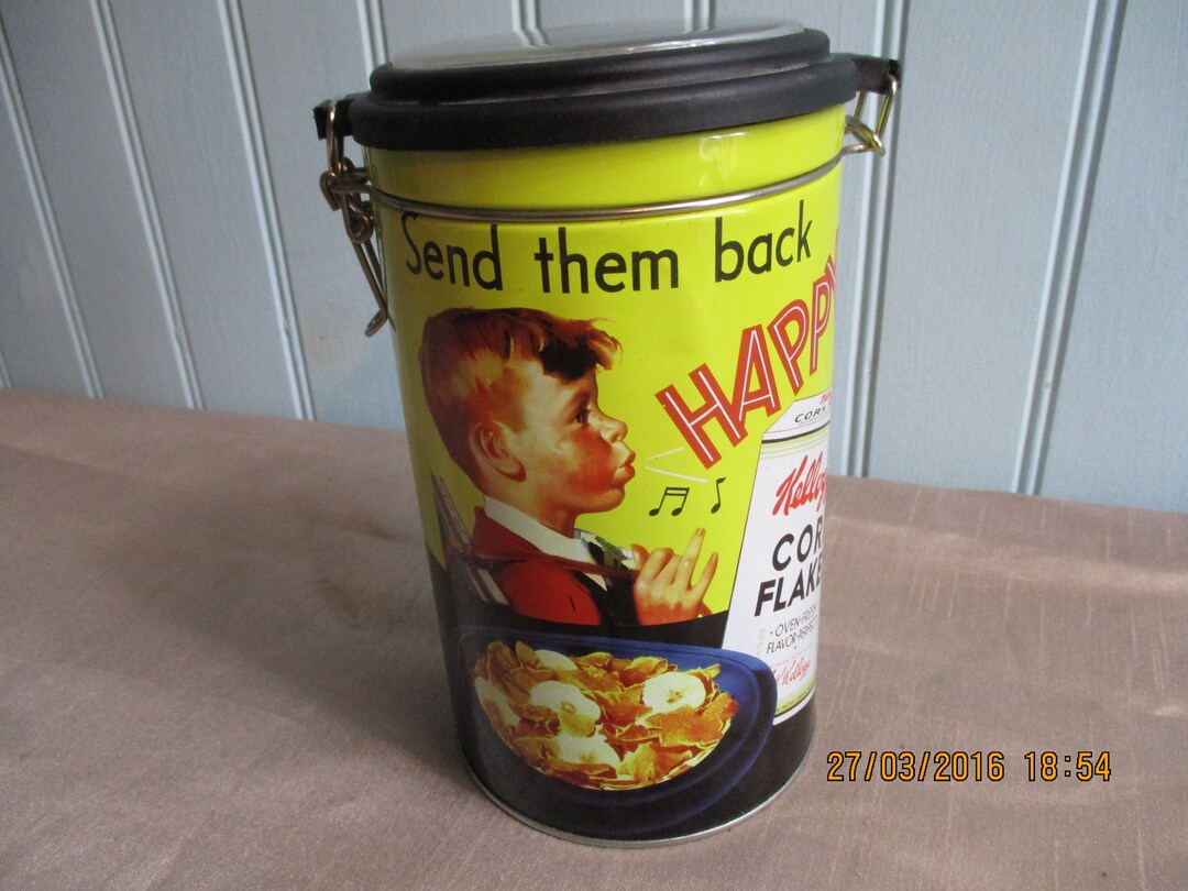 A Lovely Vintage Kellogs Corn Flakes Biscuit/storage Tin, Made in ...