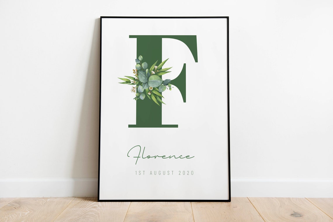 Personalised Initial Name Digital Print. Instant Download - Etsy