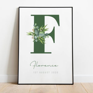 Personalised Initial Name Digital Print. Instant Download - Etsy