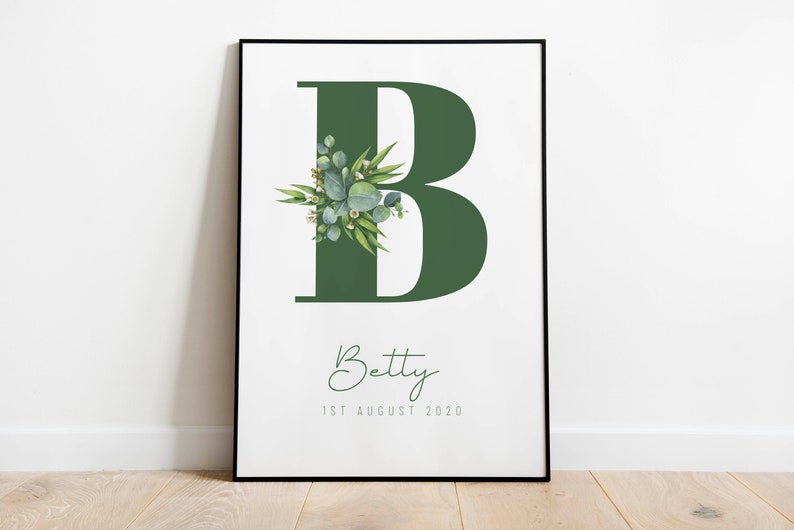 Personalised Initial Name Digital Print. Instant Download - Etsy
