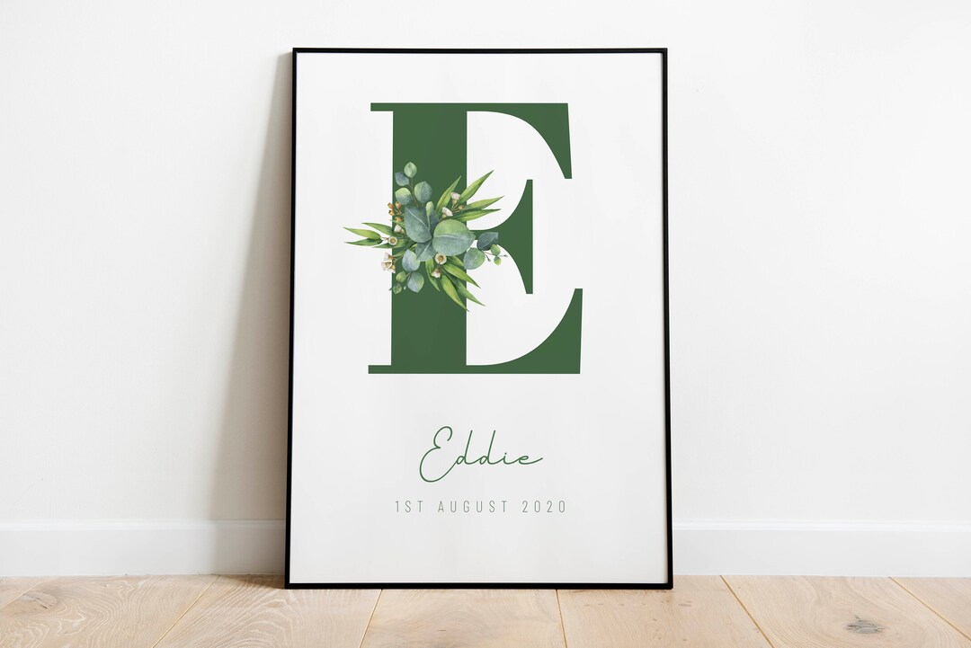 Personalised Initial Name Digital Print. Instant Download - Etsy