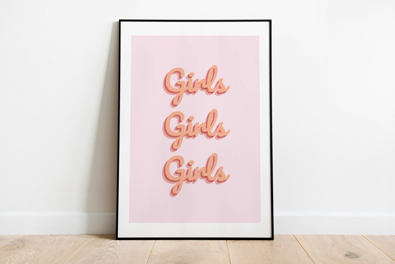 Girls Digital Poster Print for the Modern Nursery and Kids Bedroom ...