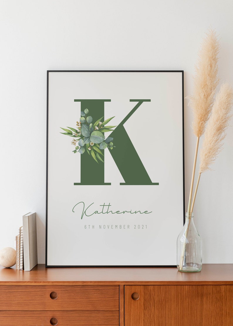 Personalised Initial Name Digital Print. Instant Download - Etsy