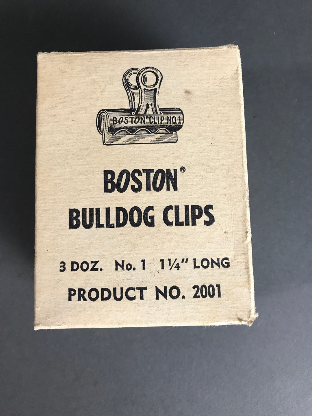 Vintage Boston Bulldog Clips Box: Vintage Advertising Box - Just the ...