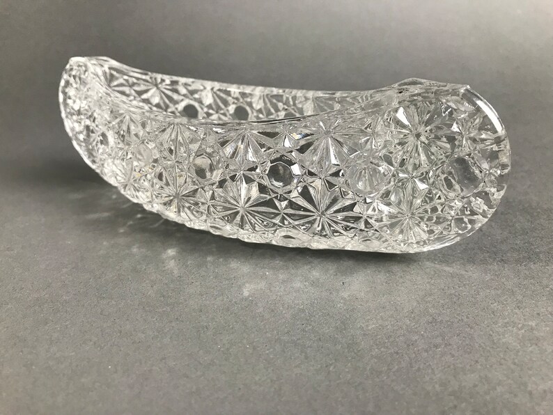 Vintage Crystal Canoe Fenton Daisy & Button Pressed Glass - Etsy