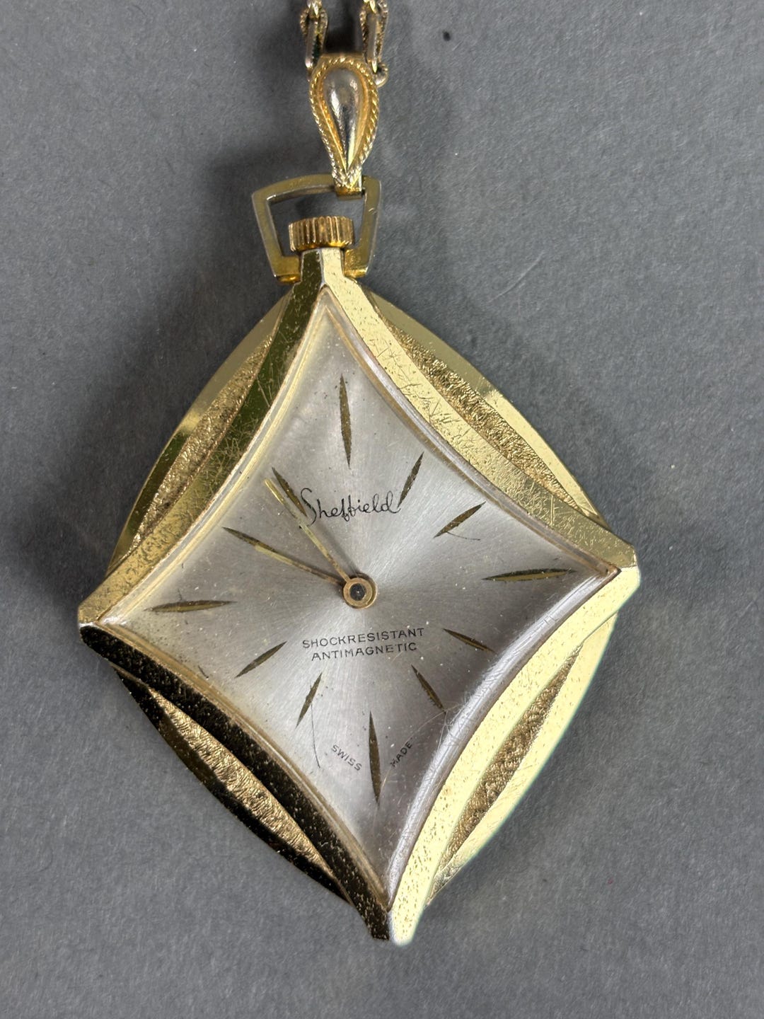 Vintage Sheffield Gold Tone Uniquely Shaped 1970's Watch on Original ...