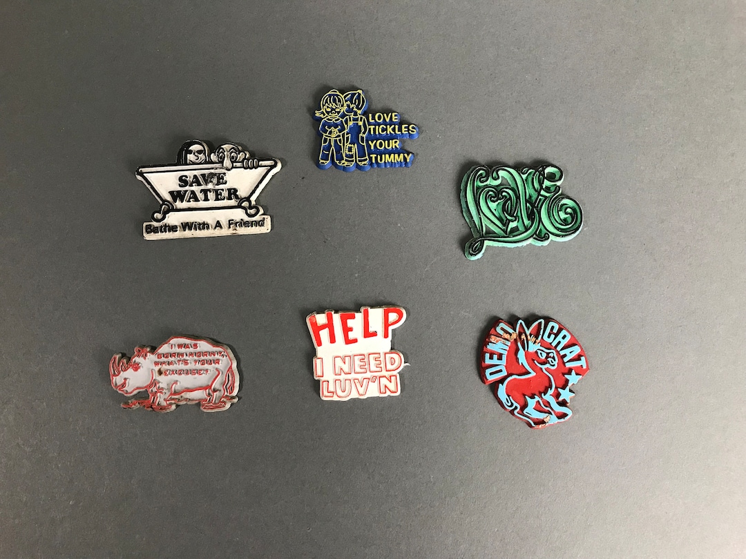 1970s Vintage Refrigerator Rubber Magnets: Set of Six - Etsy