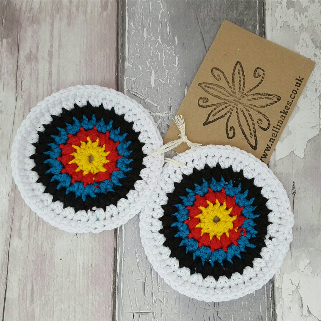 Archery Target Coasters Crochet Coaster Fun Drinks Mat - Etsy