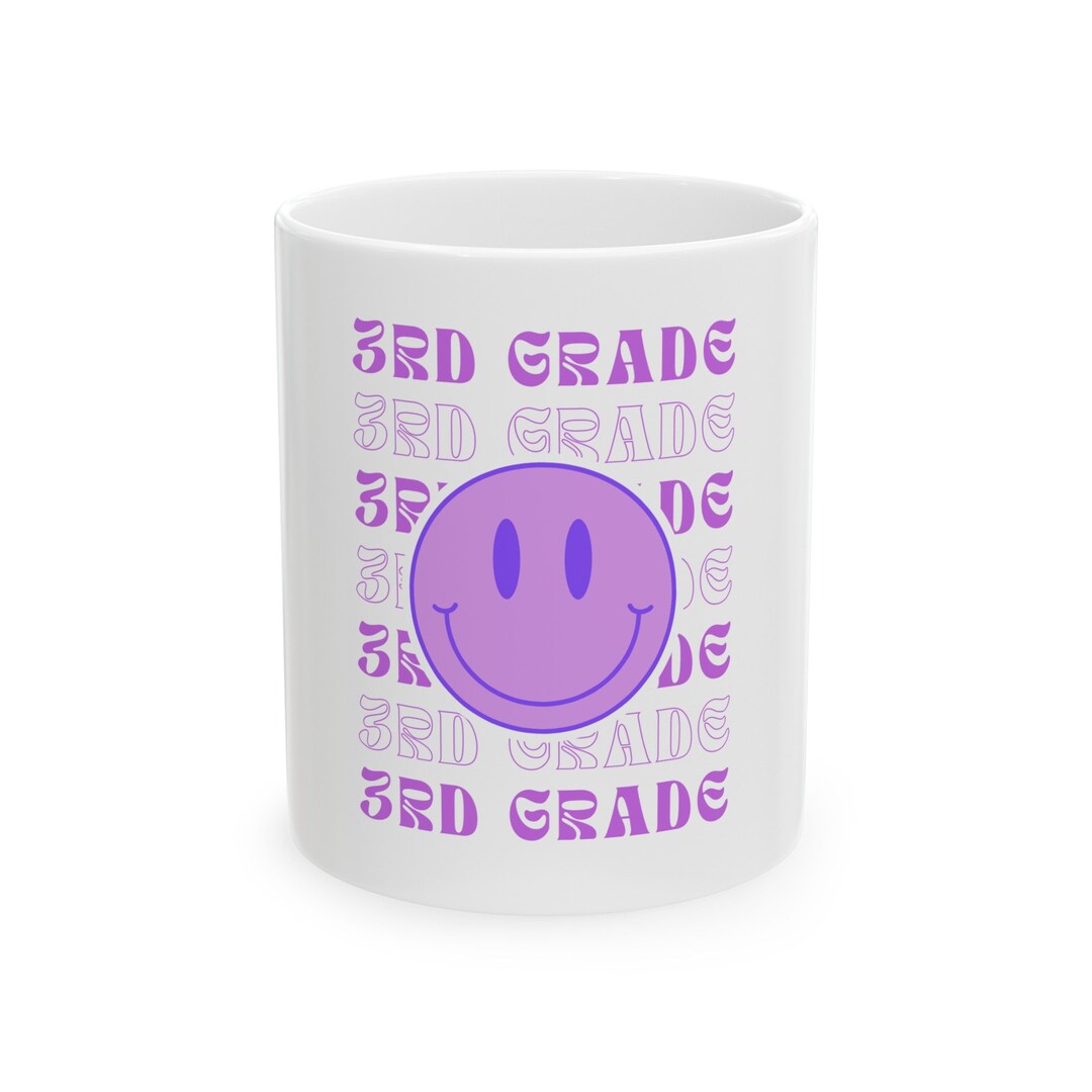 3rd Smiley Face - Purple - Ceramic Mug, (11oz) - Etsy