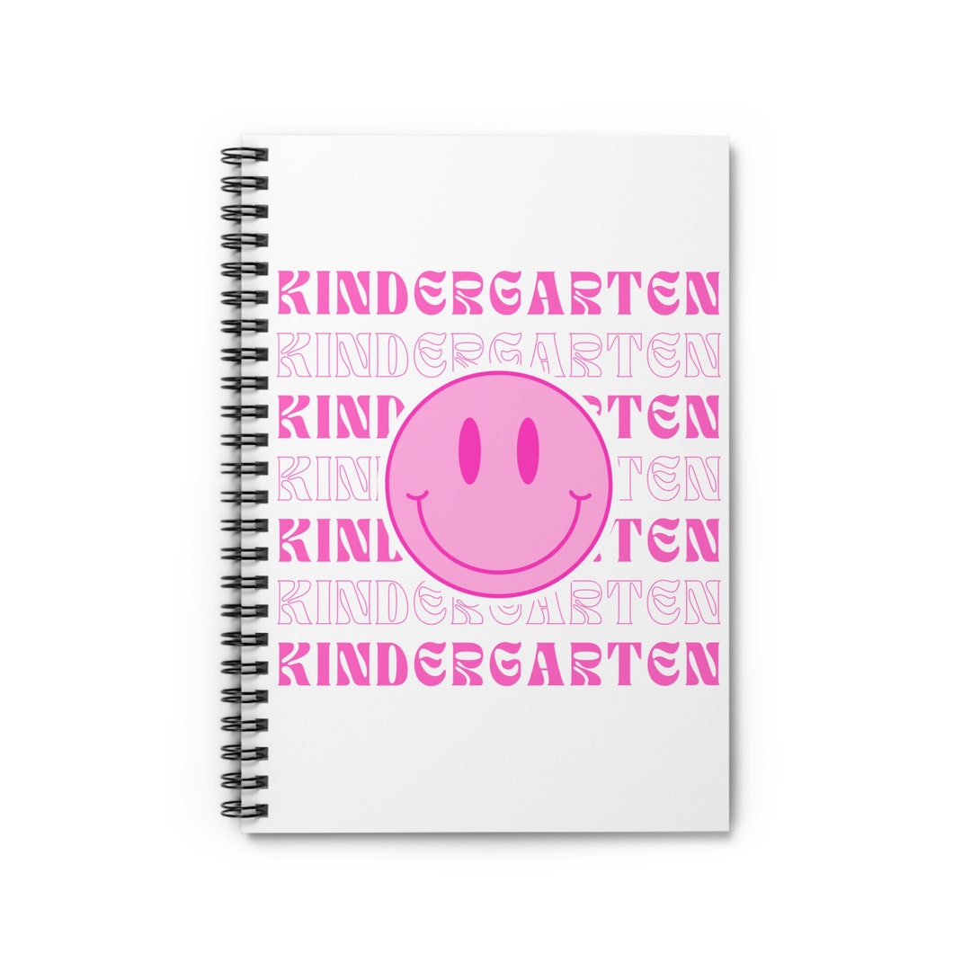 Kinder Smiley Face - Pink - Spiral Notebook - Ruled Line - Etsy