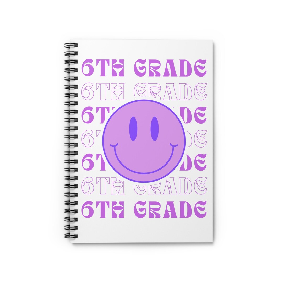 6th Grade Smiley Face Purple Spiral Notebook - Etsy