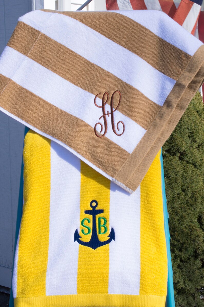 Monogram Beach Towels Custom Beach Towels Personalized Beach - Etsy