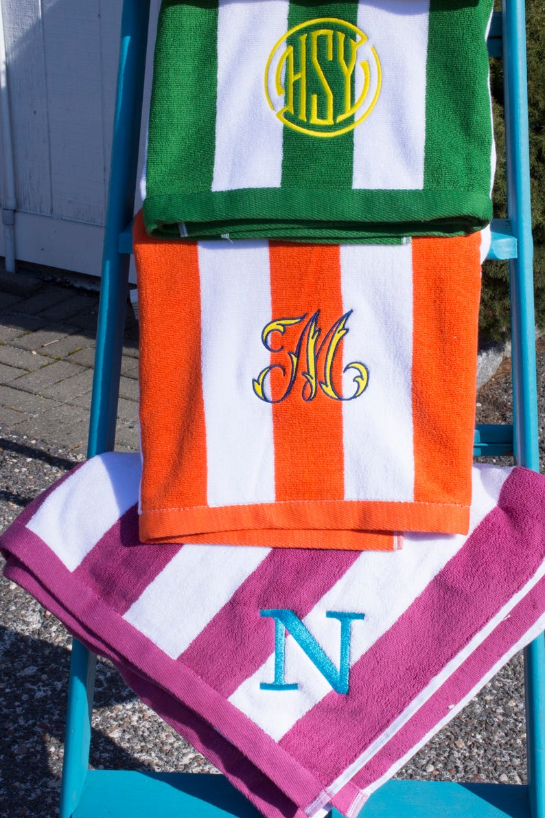 Monogram Beach Towels Custom Beach Towels Personalized Beach - Etsy