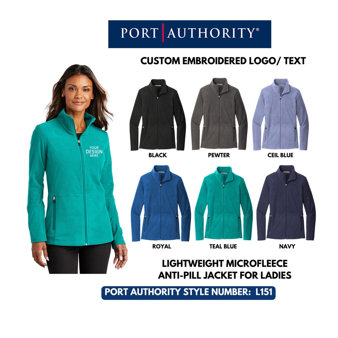 Custom Full Zip Microfleece Jacket, Embroidered Logo or Text Full Zip ...