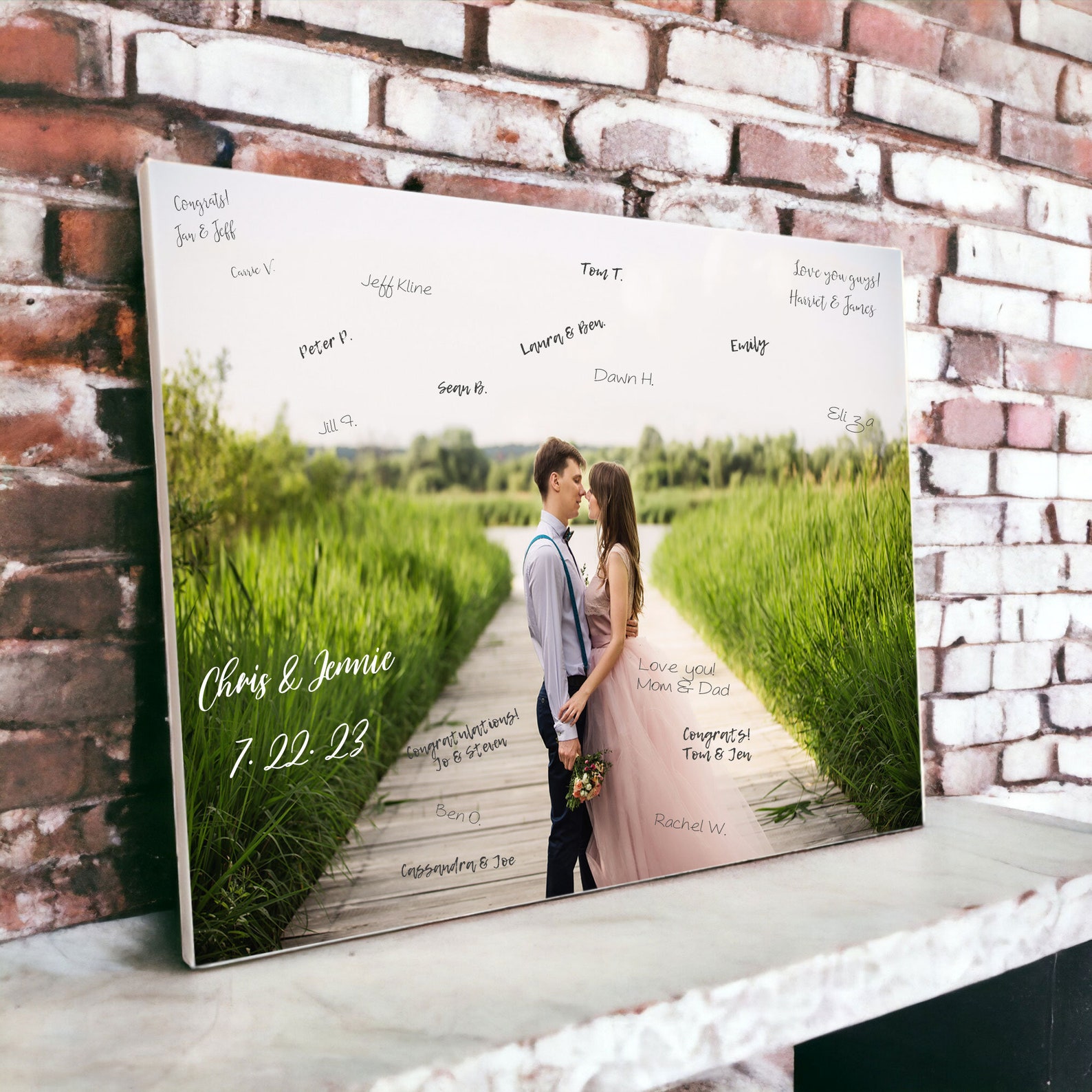 Custom Personal Wedding or Engagement Picture on Canvas for Guests to ...