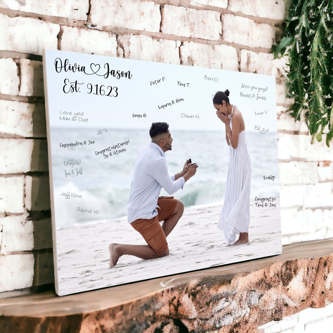 Custom Personal Wedding or Engagement Picture on Canvas for Guests to ...