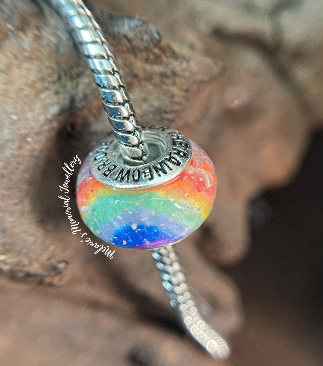 Rainbow Bridge, Cremation Charm, Sterling Silver, Memorial Bead, Ashes ...