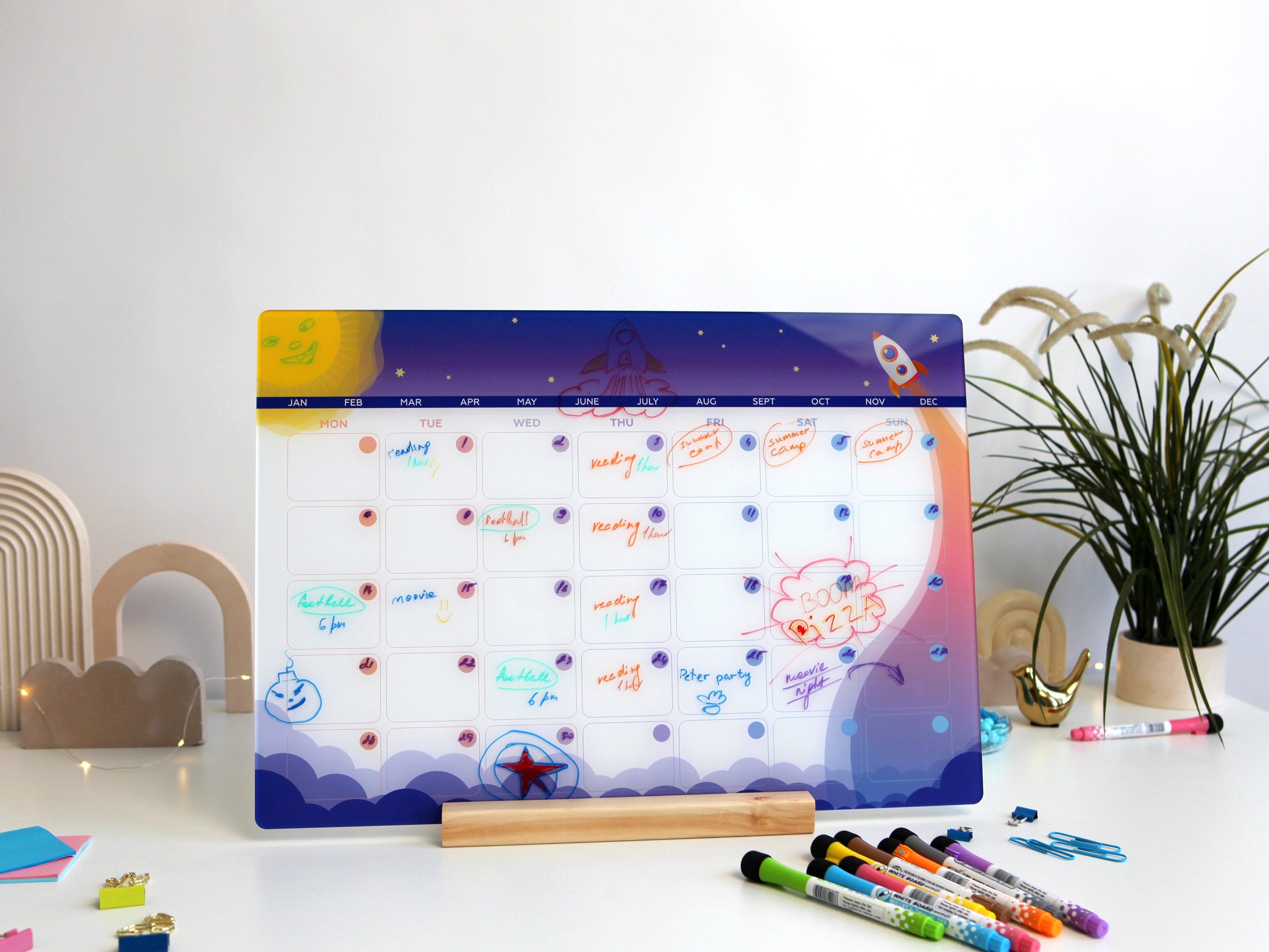 Kids Calendar Kids School Planner Desk Calendar Study - Etsy