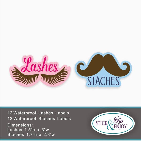 Staches or Lashes Gender Reveal - Etsy