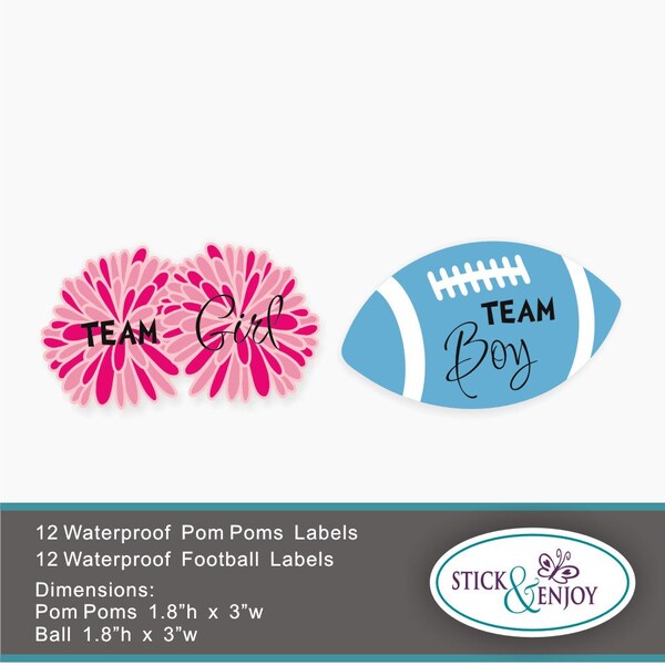 Gender Reveal Football and Pom Pom - Etsy