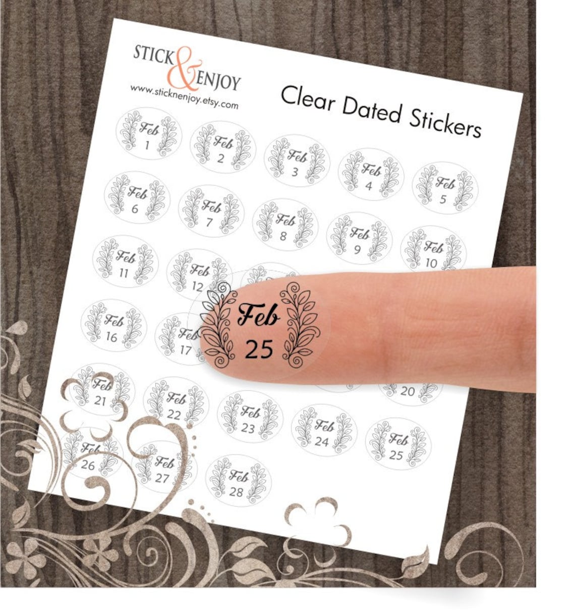 Month Dated Stickers Clear Planner Stickers Date Stickers - Etsy
