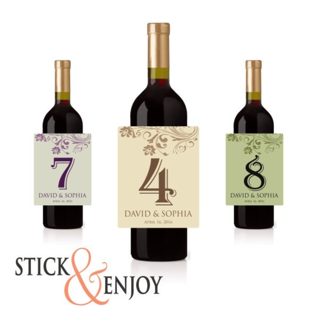 Wine Bottle Labels Table Numbers Self Adhesive Waterproof - Etsy.de
