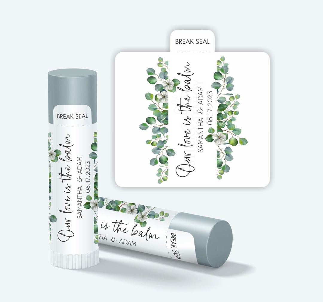 Printed Custom Lip Balm Labels, Eucalyptus Chapstick Stickers ...