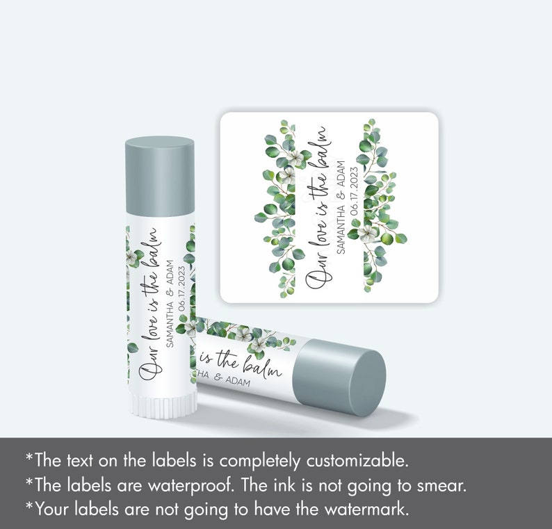 Printed Custom Lip Balm Labels Eucalyptus Chapstick Stickers - Etsy