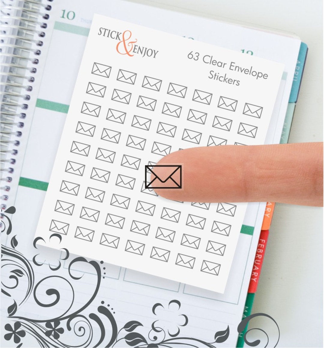 63 Clear Envelope Planner Stickers, Clear Planner Stikers, ECLP ...