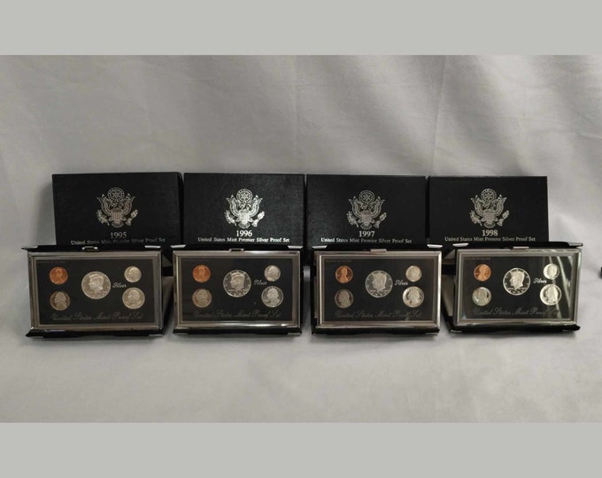 4 Box Set of United States Mint Premier Silver Proof Sets in Original ...