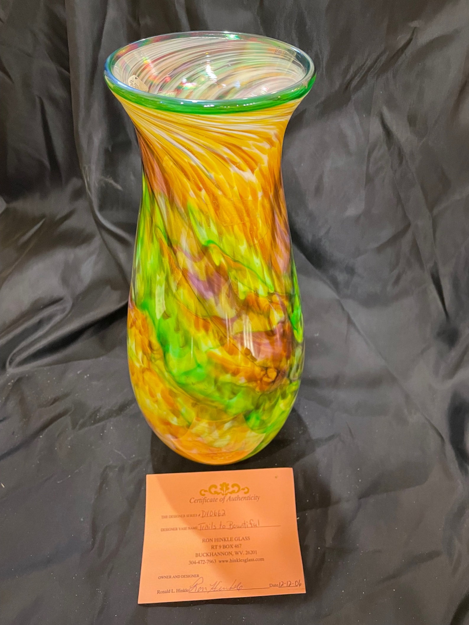 Trails to Bountiful Handblown Glass Vase by Artisan Ron Hinkle - Etsy