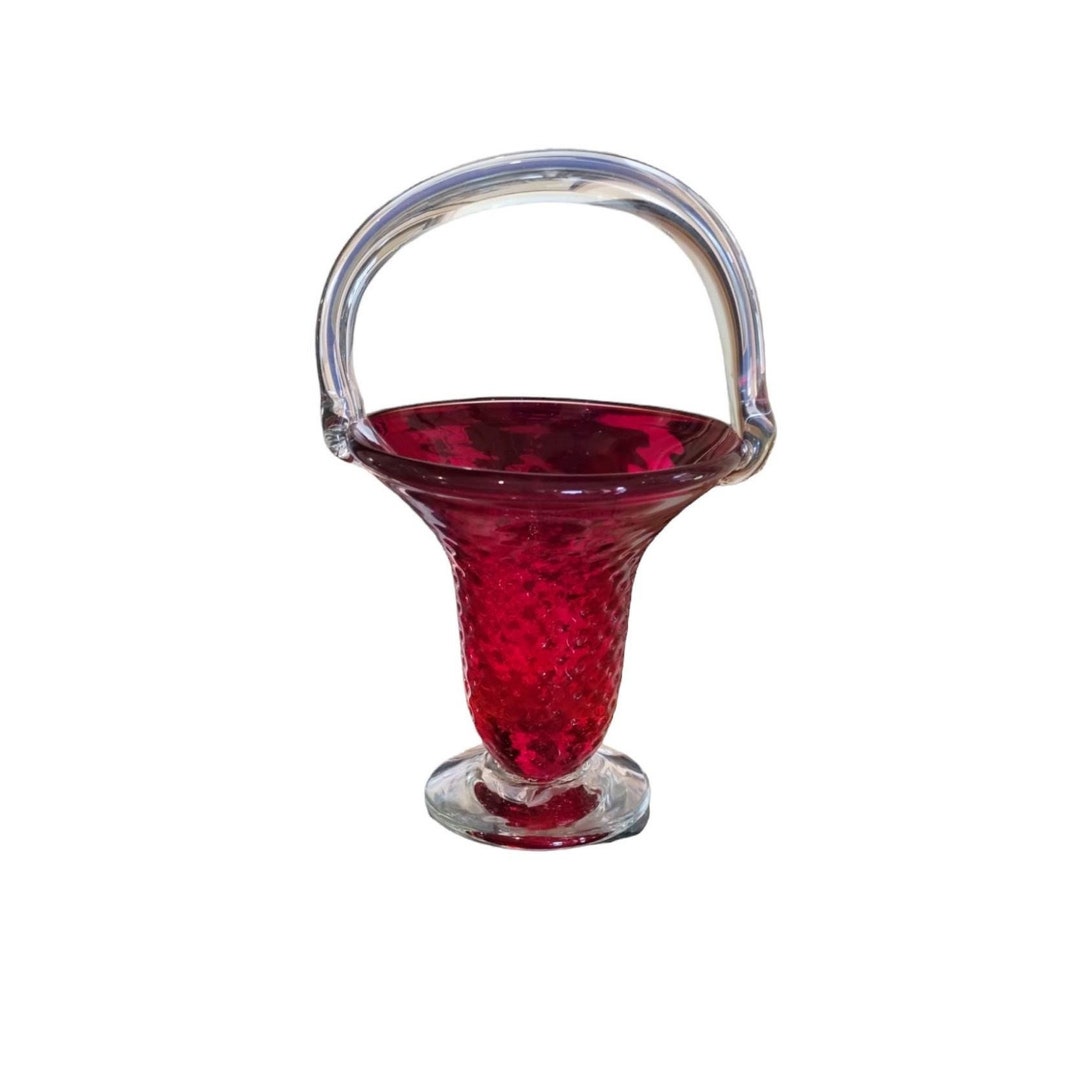 Blenko Handcraft Prototype Ruby Red Basket - Etsy