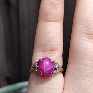 Vintage Ruby Lindy / Linde Star Sapphire Ring 14k White Gold Size Size ...