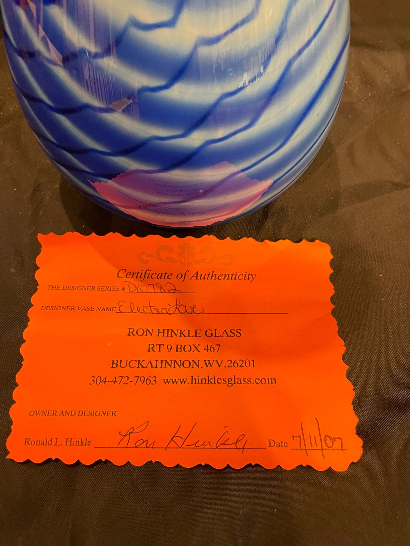 Electric Love Handblown Glass Vase by Artisan Ron Hinkle - Etsy
