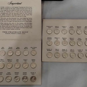 Presidential Mini-coin Set First Edition Sterling Silver From the ...