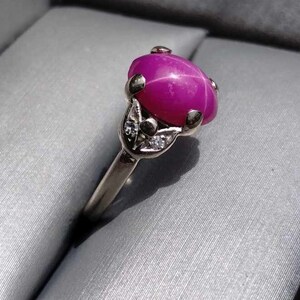 Vintage Ruby Lindy / Linde Star Sapphire Ring 14k White Gold Size Size ...