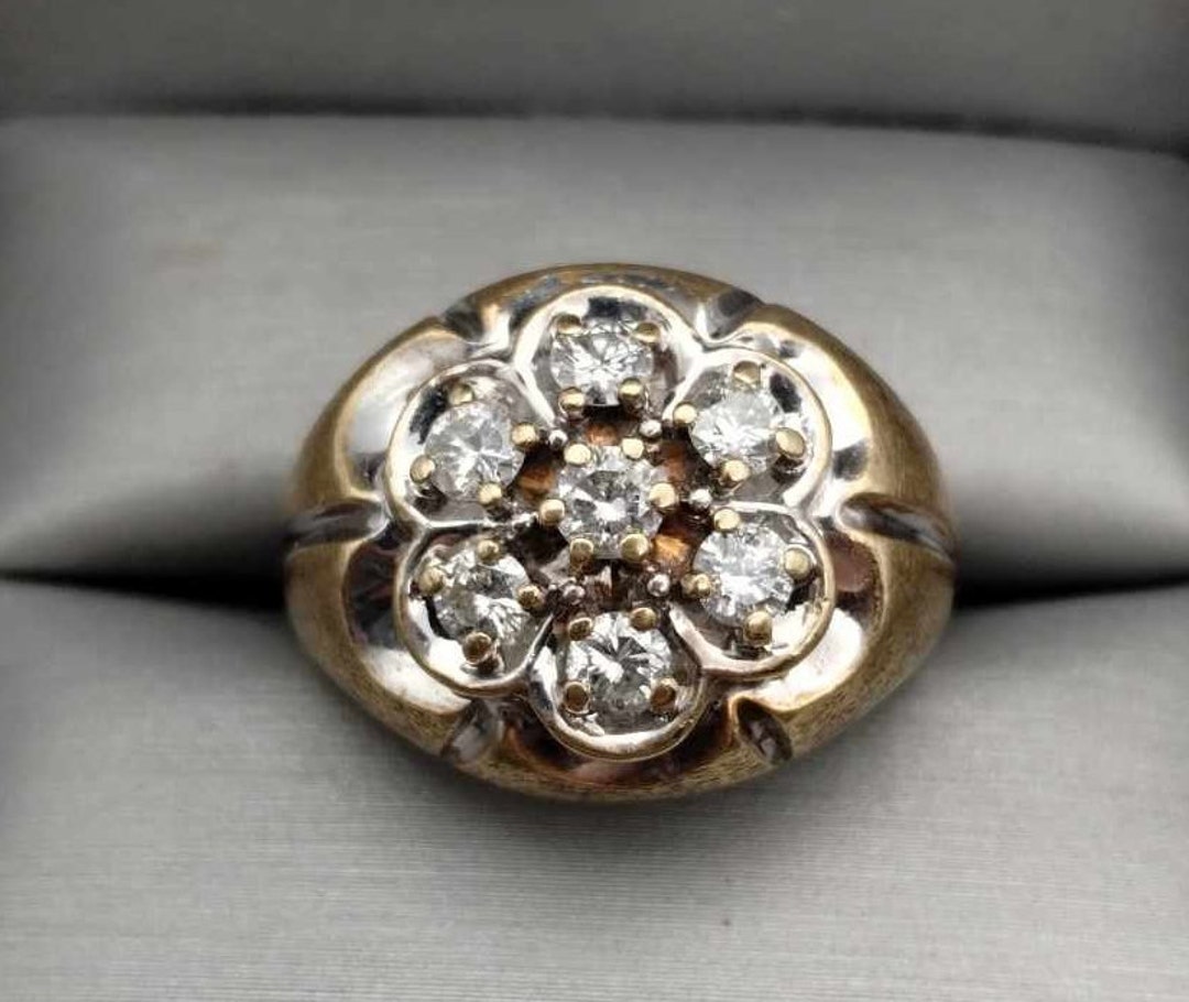 Men's Diamond Kentucky Cluster 10k Yellow Gold Size 9 - Etsy