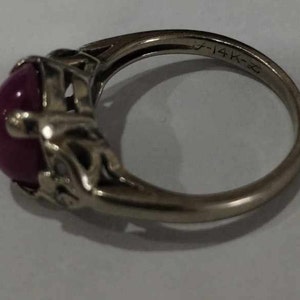 Vintage Ruby Lindy / Linde Star Sapphire Ring 14k White Gold Size Size ...