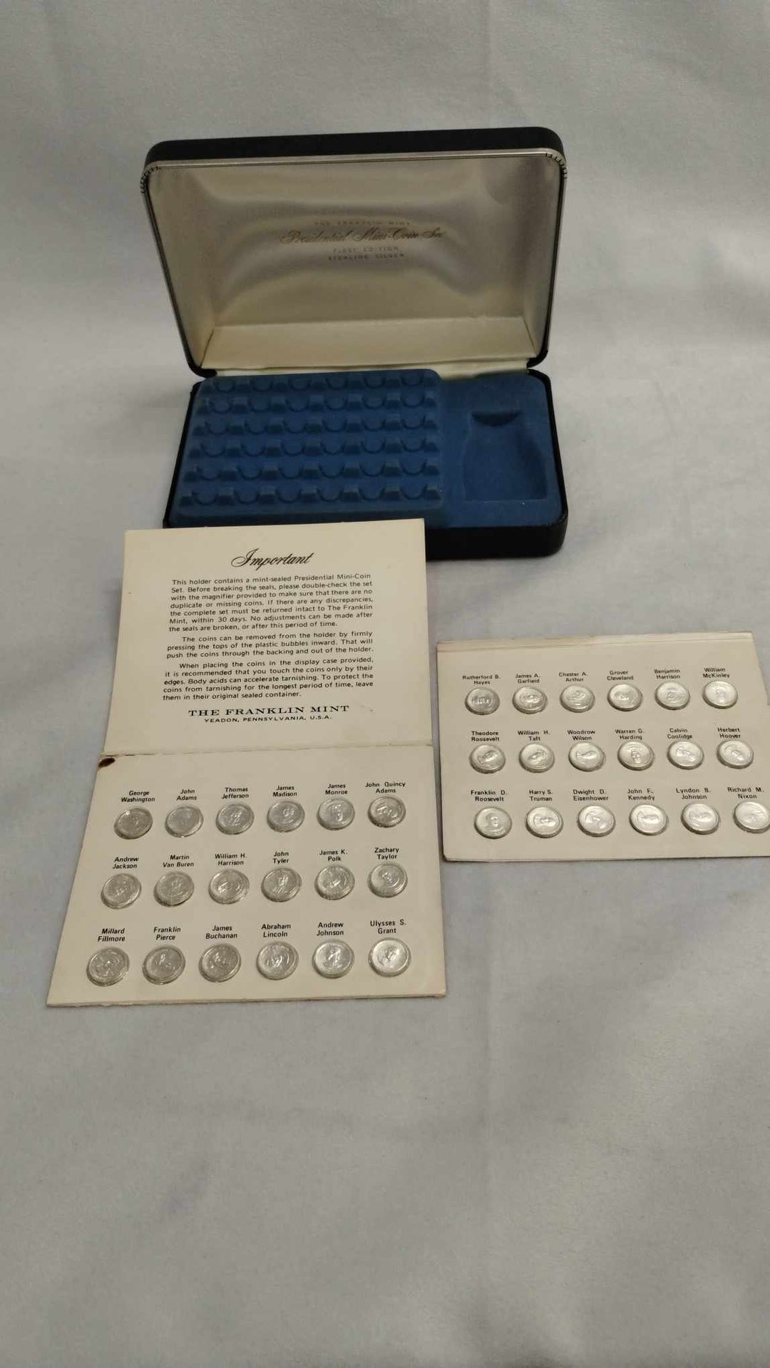 Presidential Mini-coin Set First Edition Sterling Silver From the ...